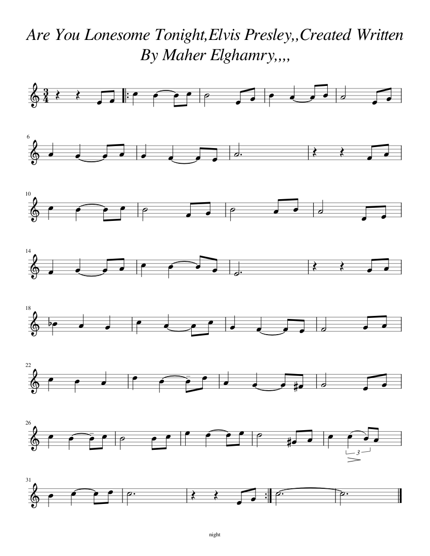 Are You Lonesome Tonight,Elvis Presley,,Created Written By Maher ...