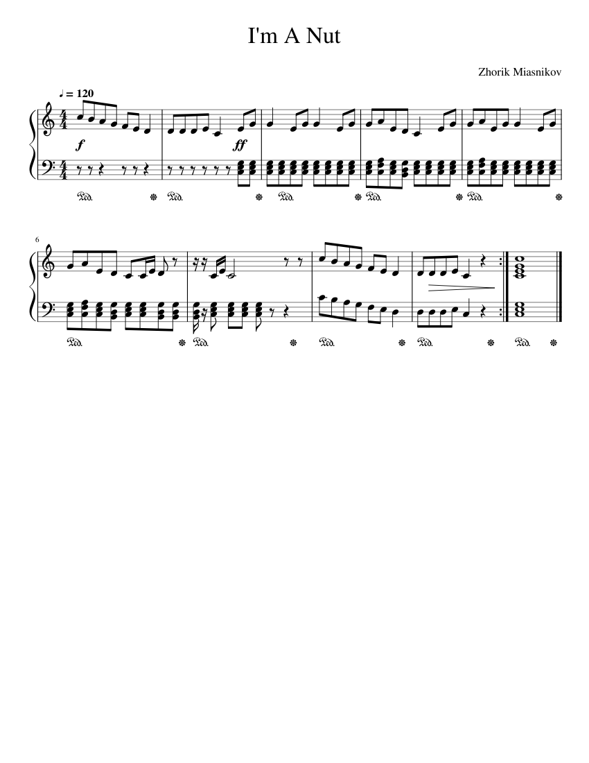 I'm_A_Nut Sheet music for Piano (Solo) Easy | Musescore.com