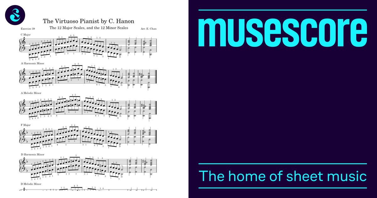 The Virtuoso Pianist Exercise 39 Scales Hanon Sheet Music for Piano ...