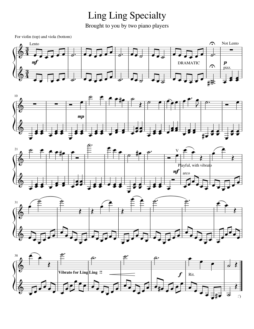Ling Ling Specialty Sheet music for Piano (Solo) Easy | Musescore.com