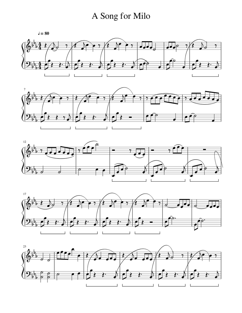 A Song for Milo Sheet music for Piano (Solo) | Musescore.com