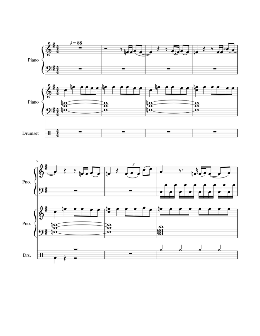 Fight Song Sheet music for Piano, Drum group (Mixed Trio) | Musescore.com