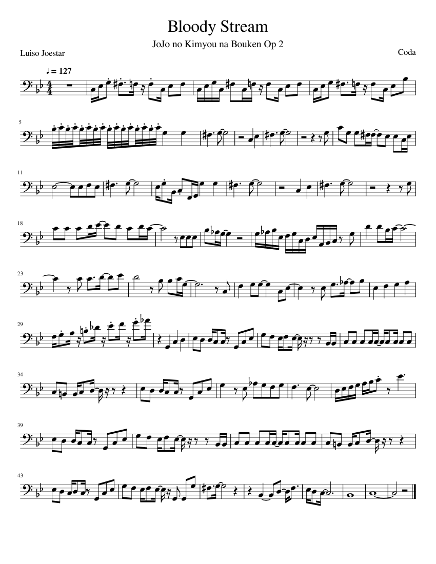 Bloody Stream for Cello Sheet Music for Cello (Solo) | MuseScore.com