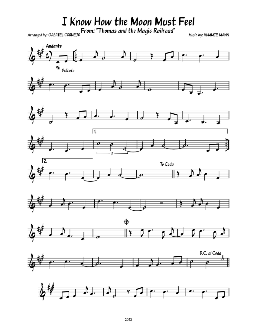 I Know How the Moon Must Feel Sheet music for French horn (Solo) | Musescore.com