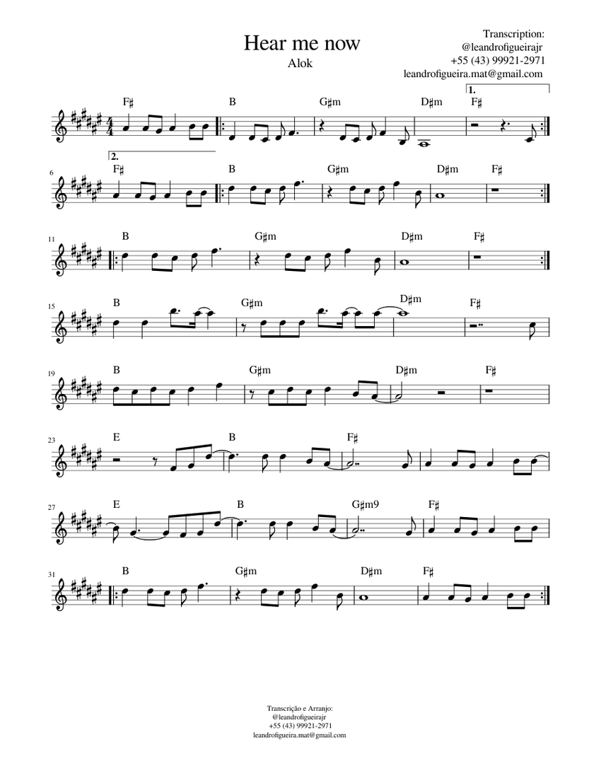 Hear me now – Alok Sheet music for Piano (Solo) Easy | Musescore.com
