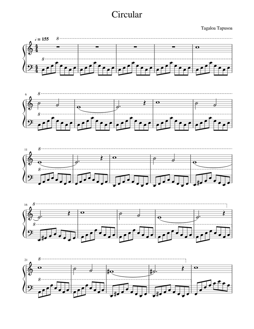 Circular Sheet music for Piano (Solo) | Musescore.com