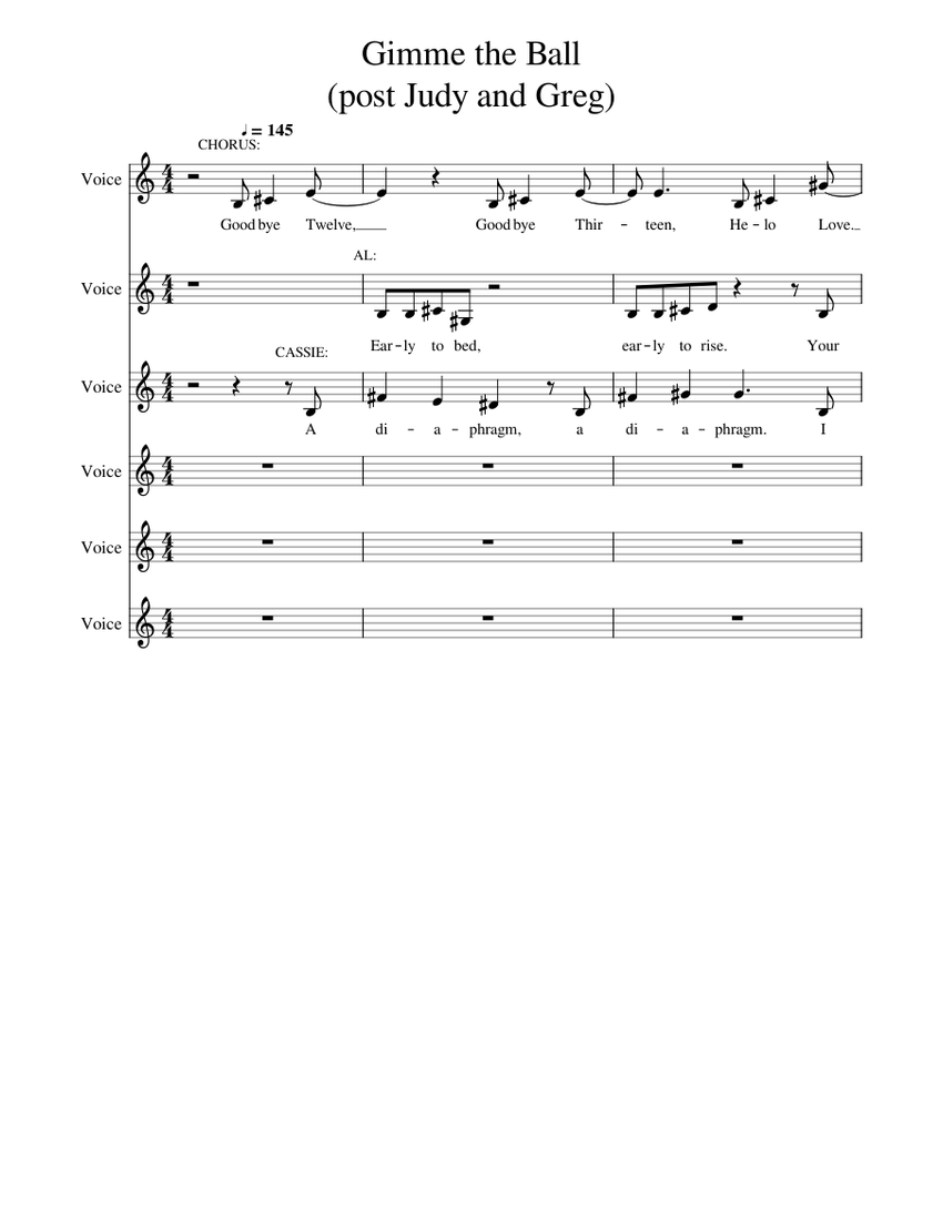 Gimme the Ball part 3 Sheet music for Vocals (Choral) | Musescore.com