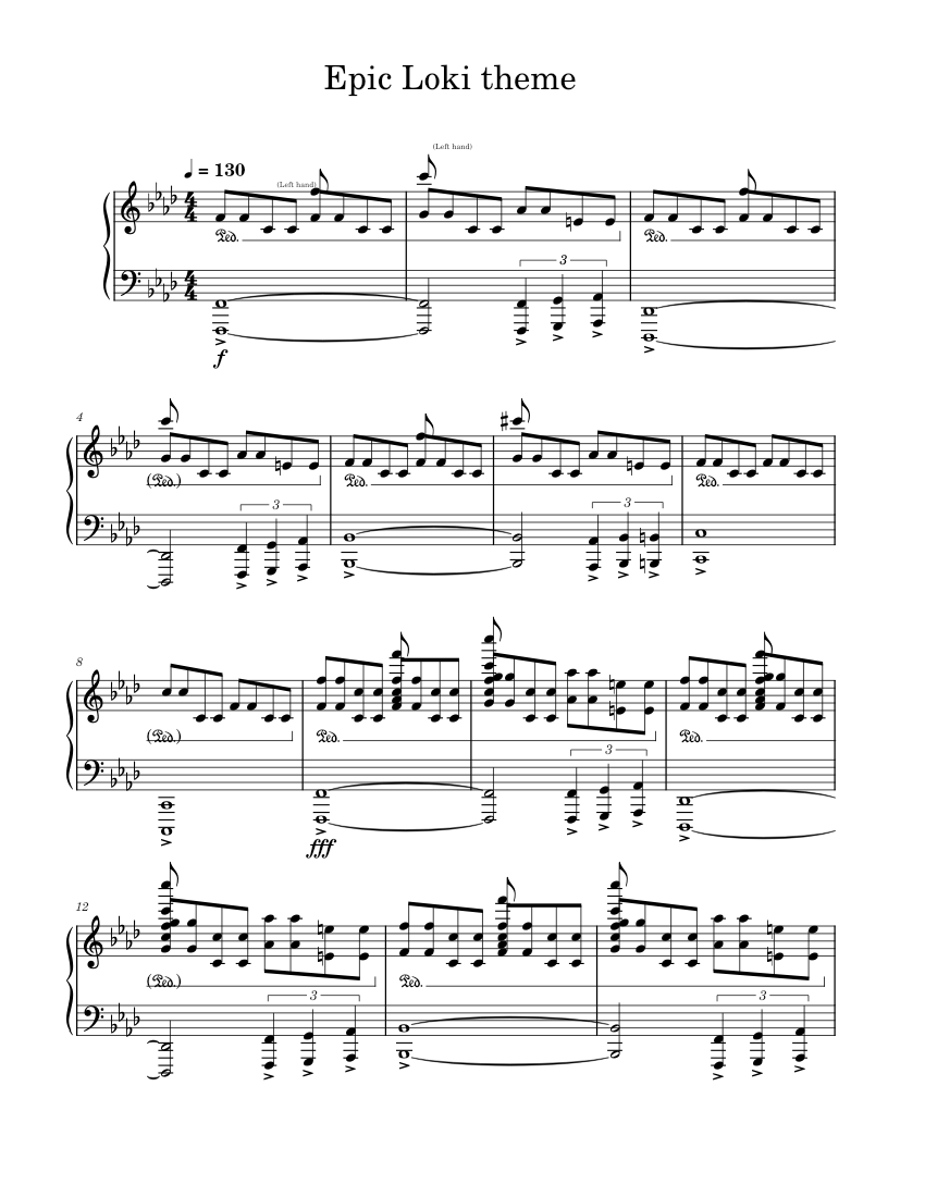 Loki Green Theme – Natalie Holt Sheet music for Piano (Solo) Easy ...