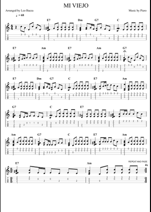 Mi viejo – Piero Sheet Music for Piano (Solo) Easy | MuseScore.com