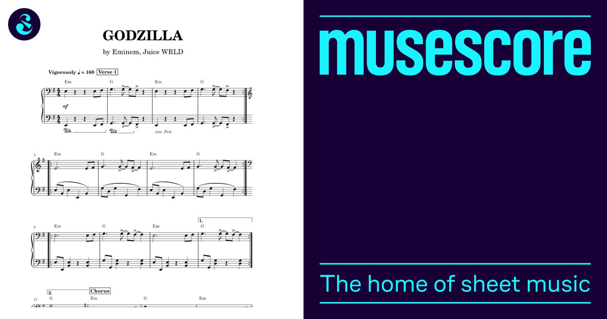Godzilla - Eminem, Juice WRLD Sheet Music for Piano (Solo) Easy ...