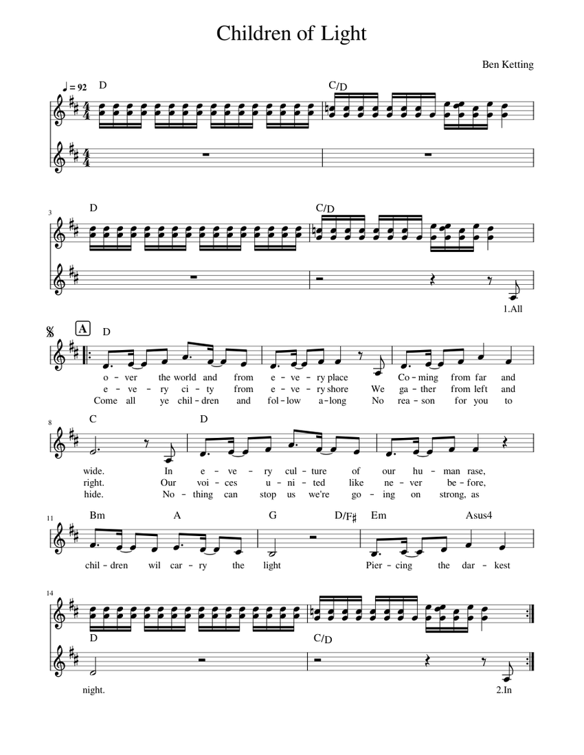Children of light – Ben Ketting Sheet music for Piano, Mandolin (Choral ...