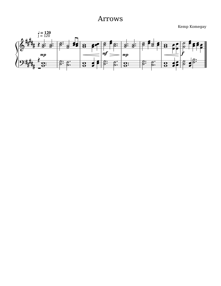 Arrows Sheet music for Piano (Solo) | Musescore.com