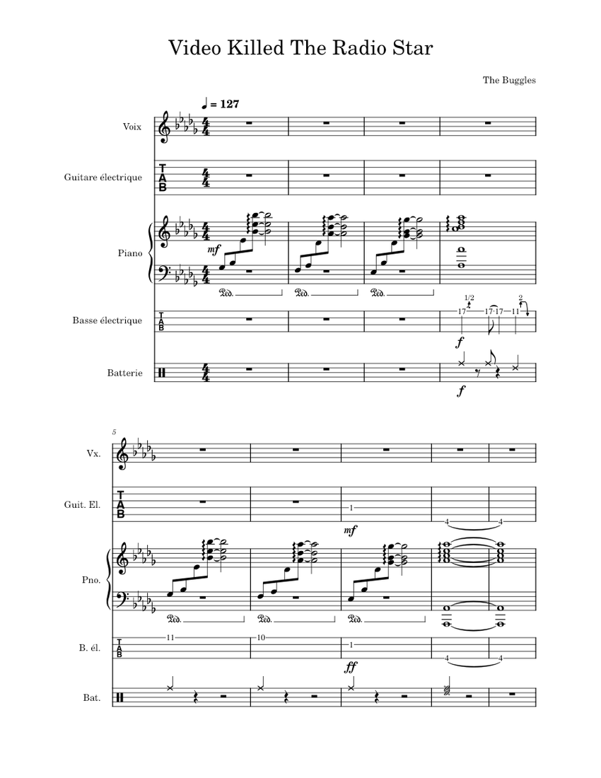 Video killed the radio star – Buggles Sheet Music and Tab for Piano ...