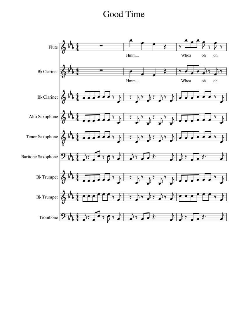 Good Time Sheet music for Trombone, Flute, Clarinet in b-flat ...