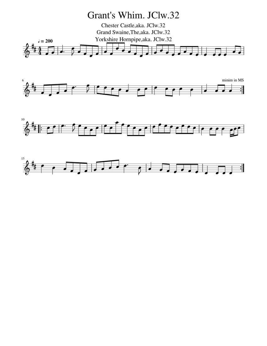 Grant's Whim. JClw.32 Sheet music for Piano (Solo) | Musescore.com