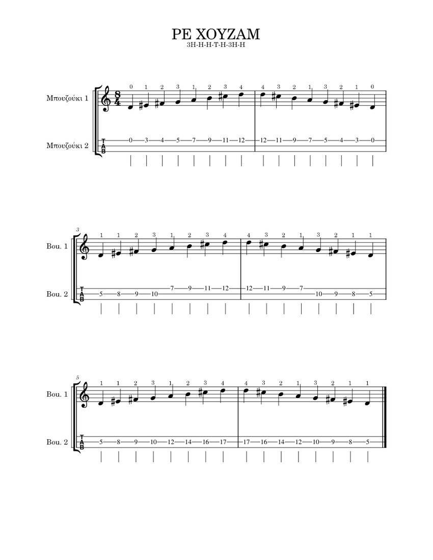ΡΕ ΧΟΥΖΑΜ Sheet music for Bouzouki (Mixed Duet) | Musescore.com