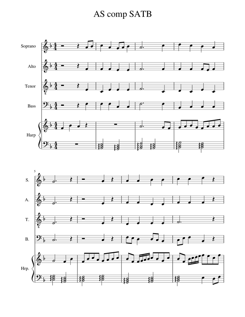 AS SATB comp set brief Sheet music for Soprano, Alto, Tenor, Bass voice ...