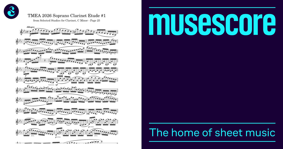TMEA 2026 Soprano Clarinet Etude #1 Sheet Music for Clarinet other ...