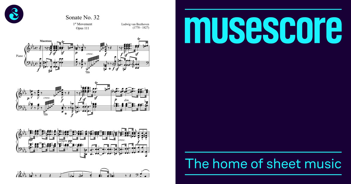 Sonate No. 32, 1st Movement Sheet Music for Piano (Solo) | MuseScore.com