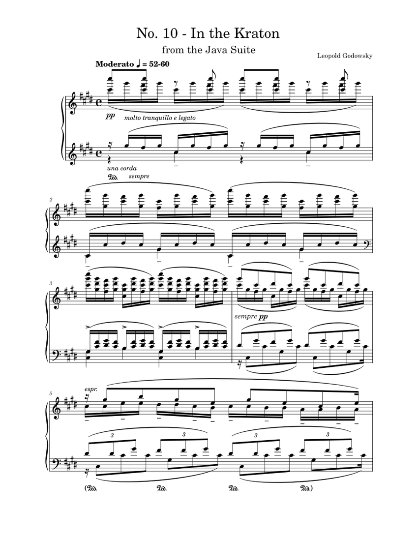 Java Suite No. 10: In the Kraton - Leopold Godowsky Sheet Music for ...