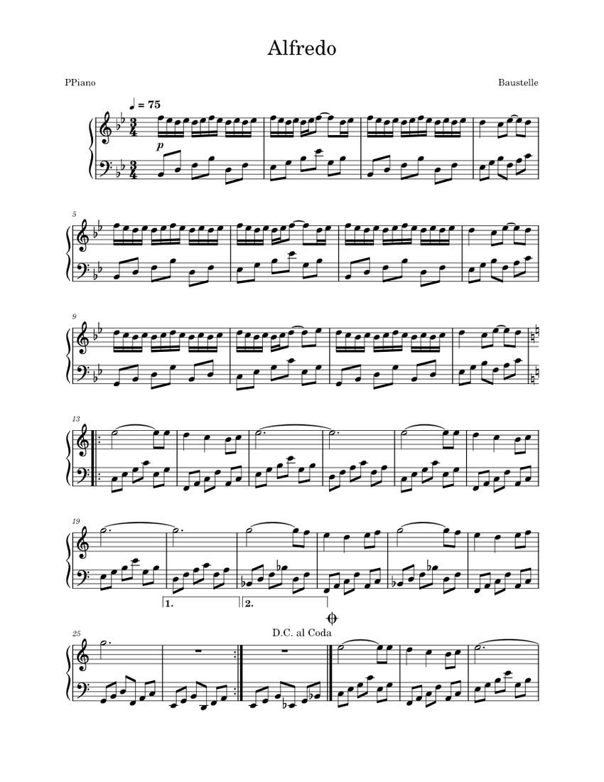 Alfredo – Baustelle Sheet Music for Piano (Solo) easy | MuseScore.com