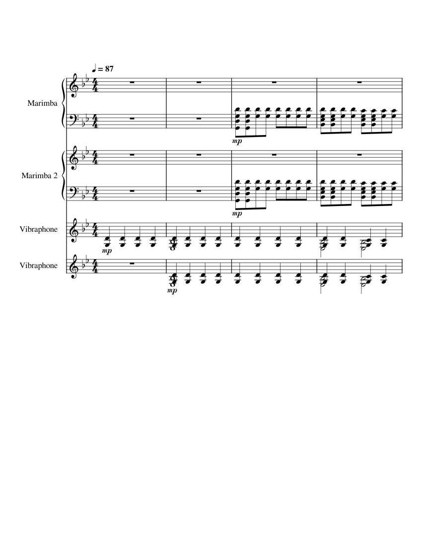 SCV 2018 intro Sheet music for Vibraphone, Marimba (Percussion Trio ...