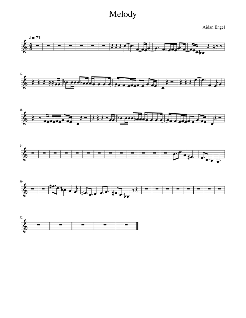 Melody Sheet music for Piano (Solo) Easy | Musescore.com