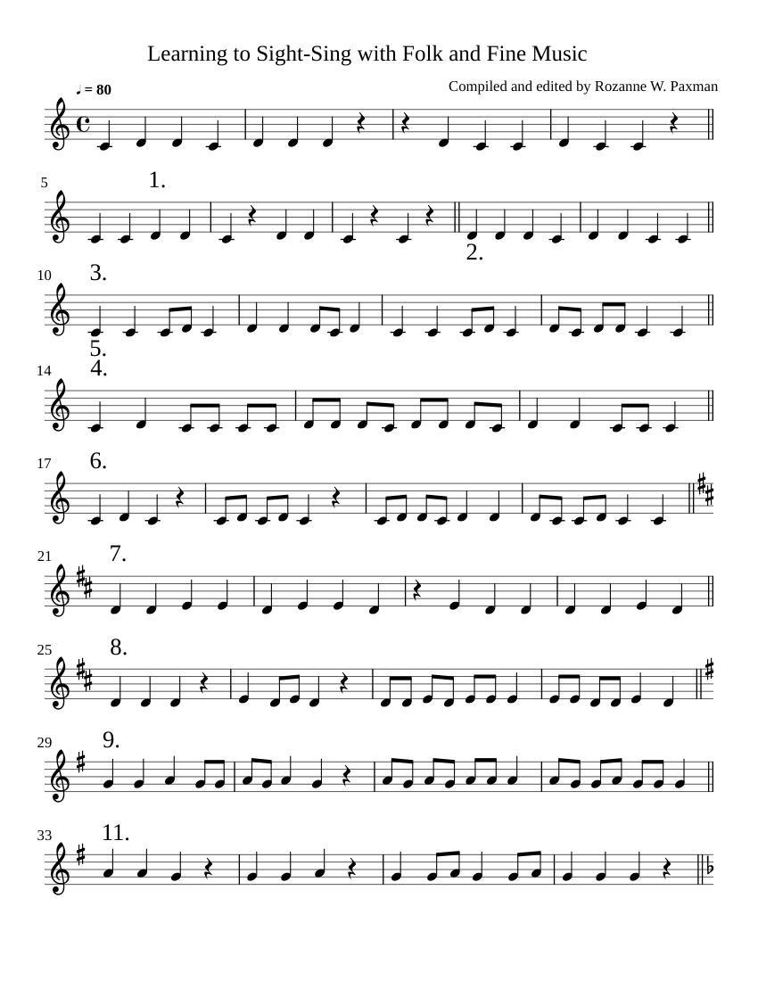Sight Sing with Tonic SolFa Sheet music for Piano (Solo) | Musescore.com