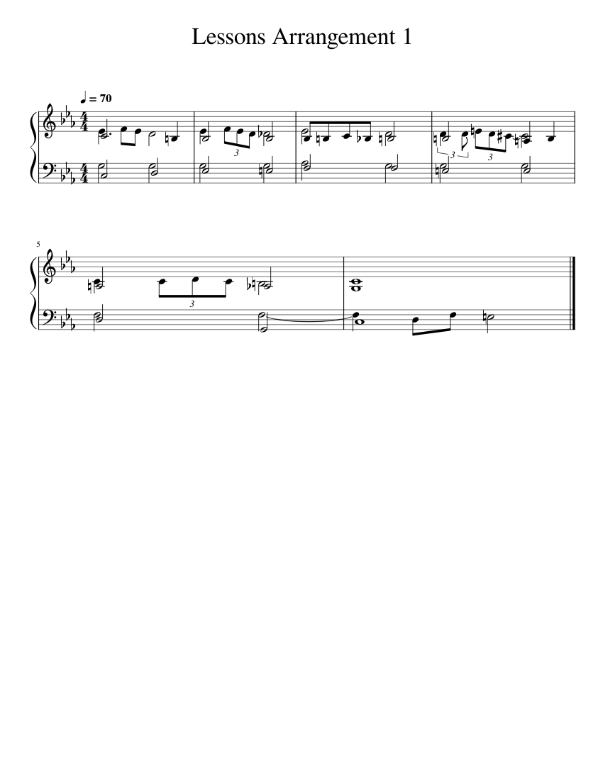 Lessons_Arrangement_1 Sheet music for Piano (Solo) Easy | Musescore.com