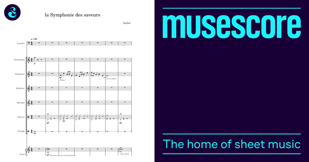 La Symphonie des saveurs - Isabel Sheet Music for Piano, Timpani ...
