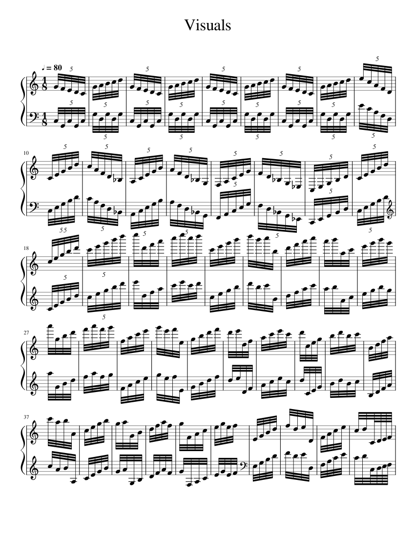 Visuals Sheet music for Piano (Solo) Easy | Musescore.com