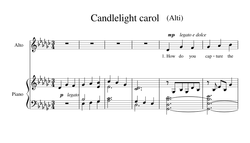 Candlelight carol - Cambridge Singers Sheet Music for Piano (Alto Sax ...