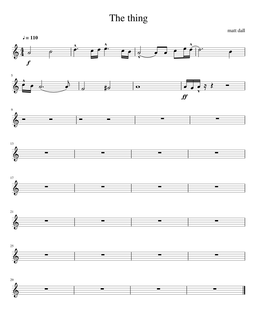 The thing Sheet music for Piano (Solo) Easy | Musescore.com