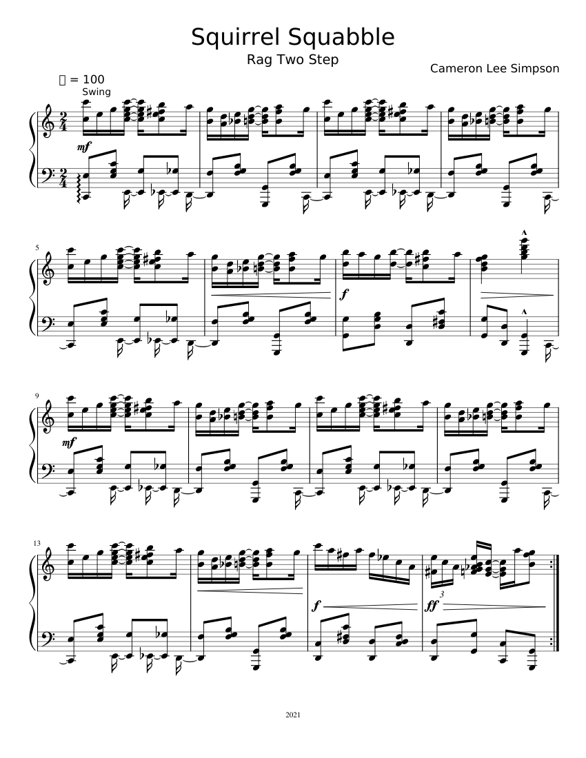 Squirrel Squabble Sheet music for Piano (Solo) | Musescore.com
