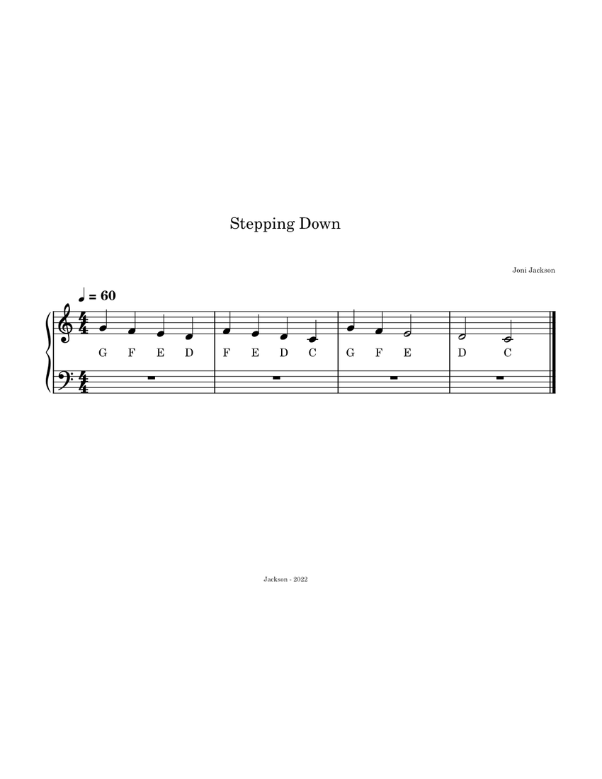 Stepping Down Sheet music for Piano (Solo) Easy | Musescore.com