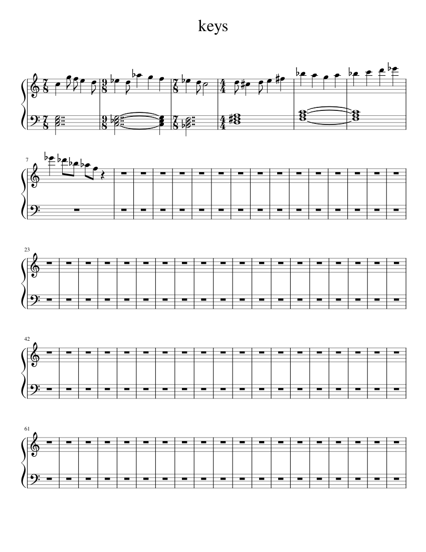 keys Sheet music for Piano (Solo) | Musescore.com