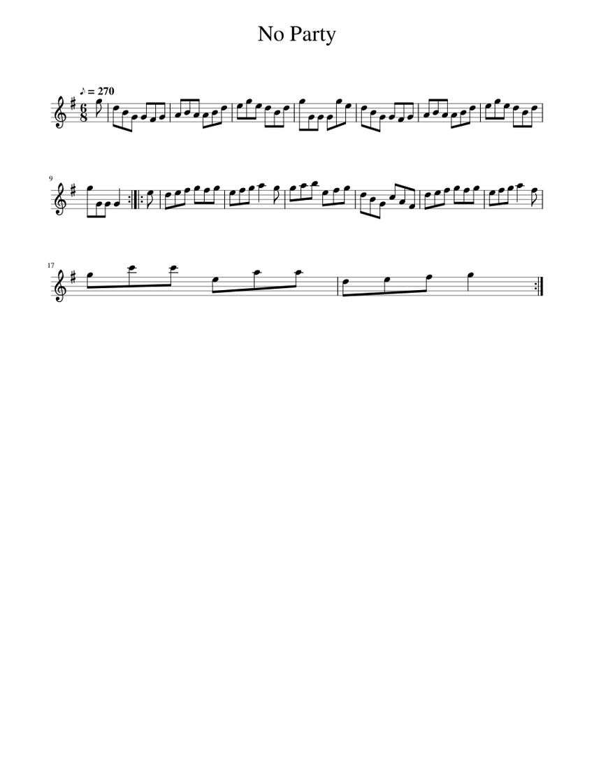 No Party Sheet music for Flute piccolo (Solo) | Musescore.com