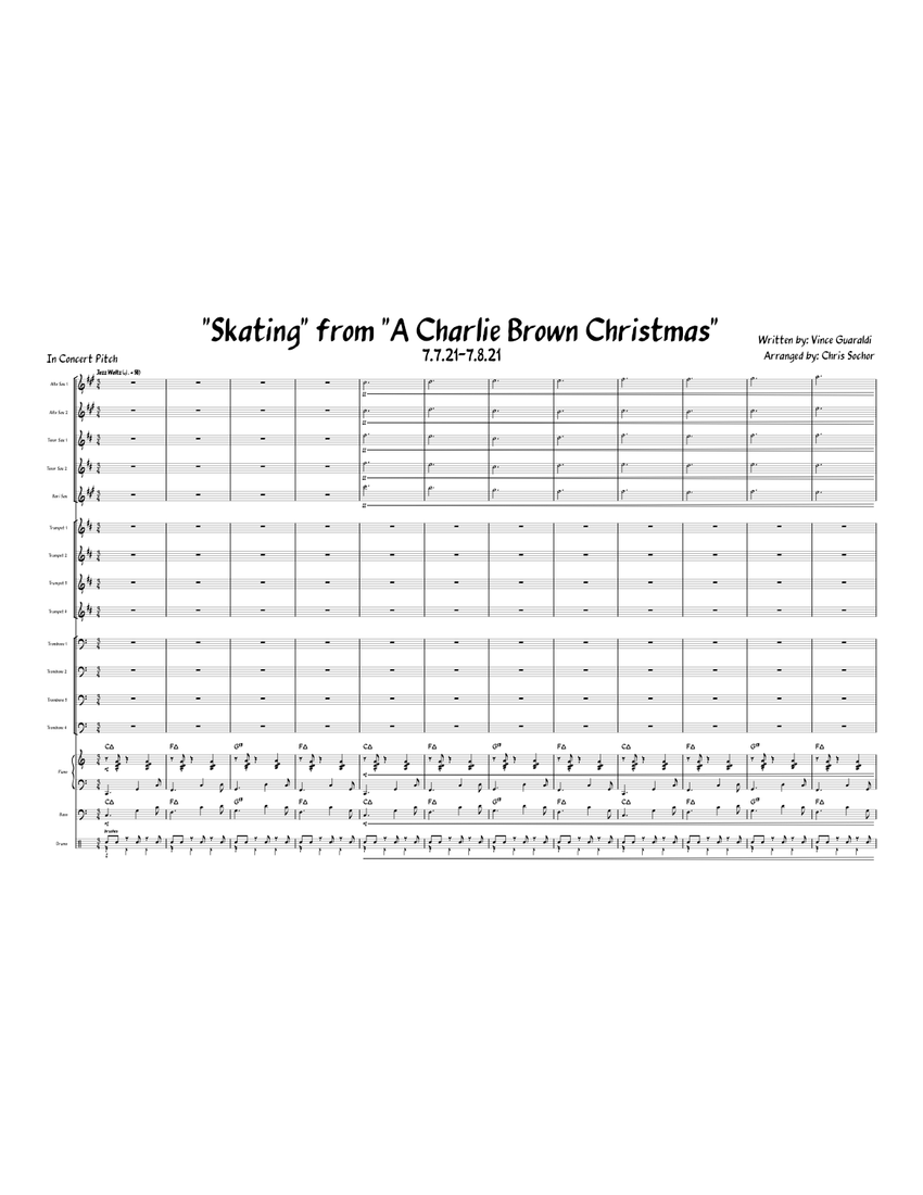 Skating (Jazz Band Arrangement) – Vince Guaraldi Sheet Music with ...