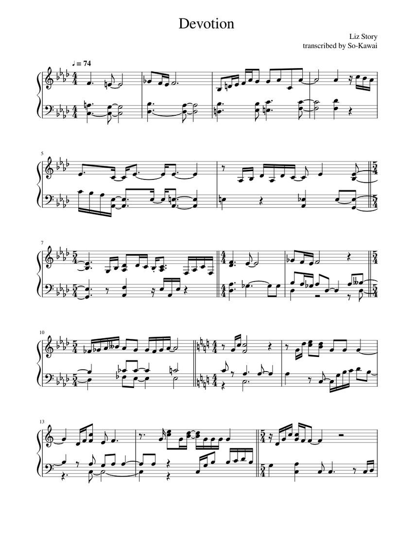 Devotion Sheet Music for Piano (Solo) | MuseScore.com