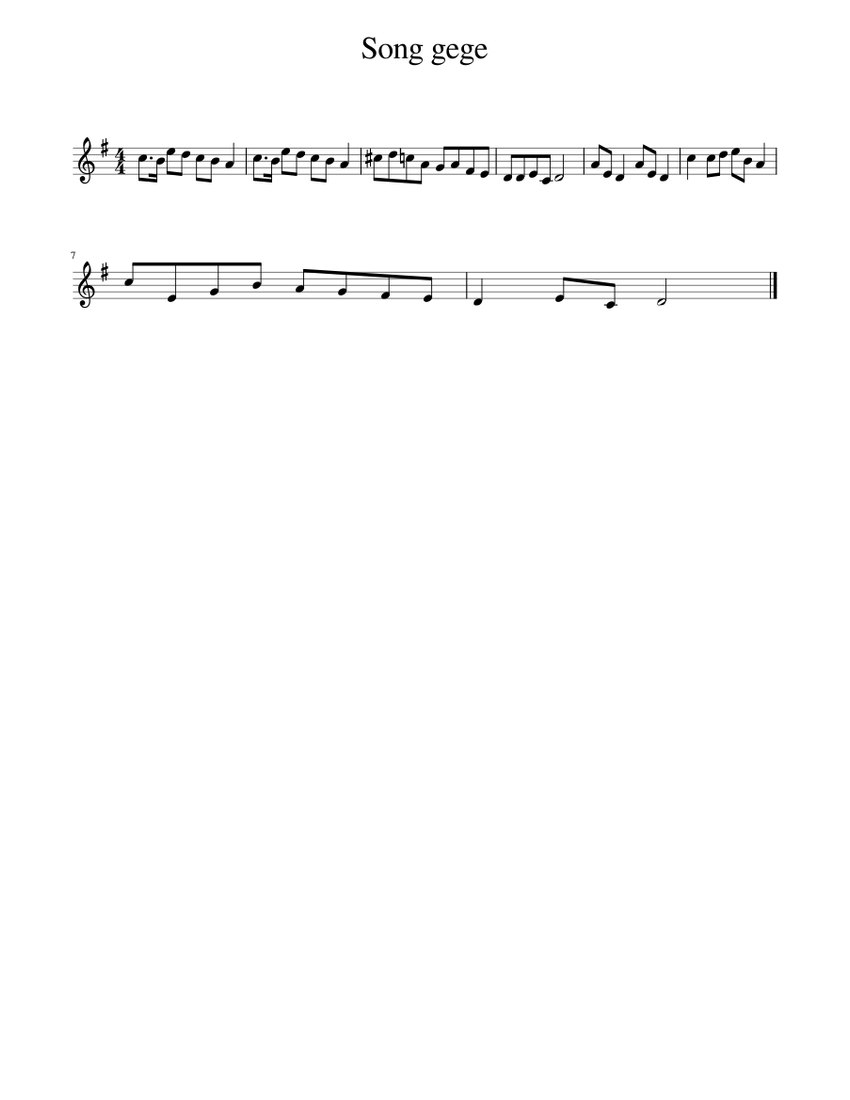 Song gege Sheet music for Piano (Solo) Easy | Musescore.com