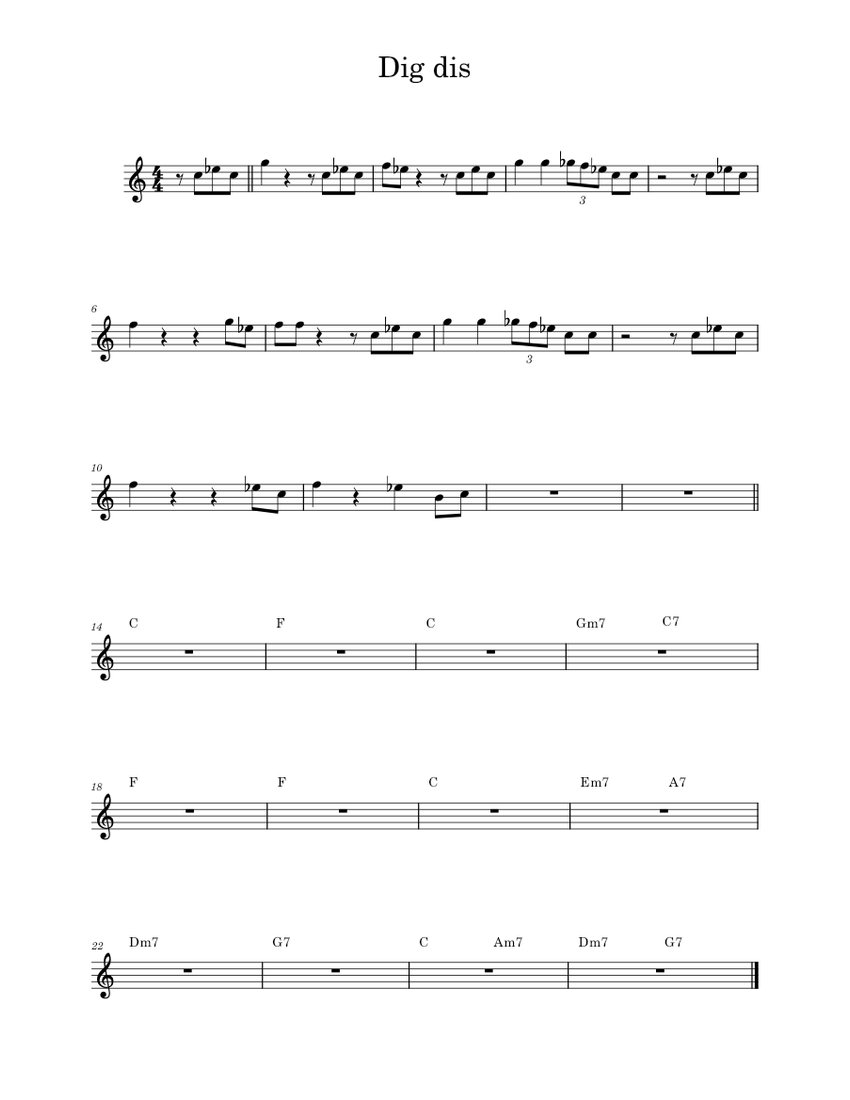 Dig dis Sheet Music for Saxophone tenor (Solo) | MuseScore.com