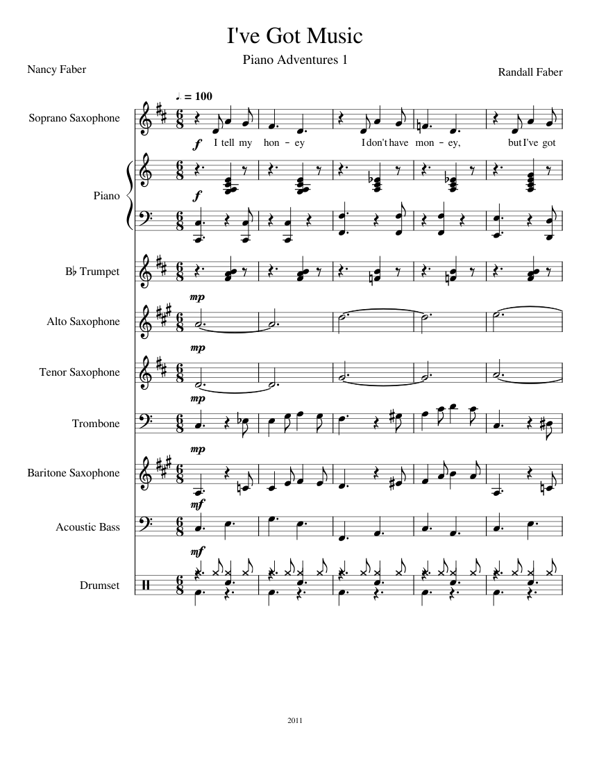 I've Got Music (jazz band arrangement) Sheet music for Piano, Trombone ...