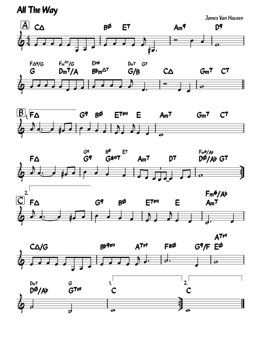 All The Way - piano tutorial
