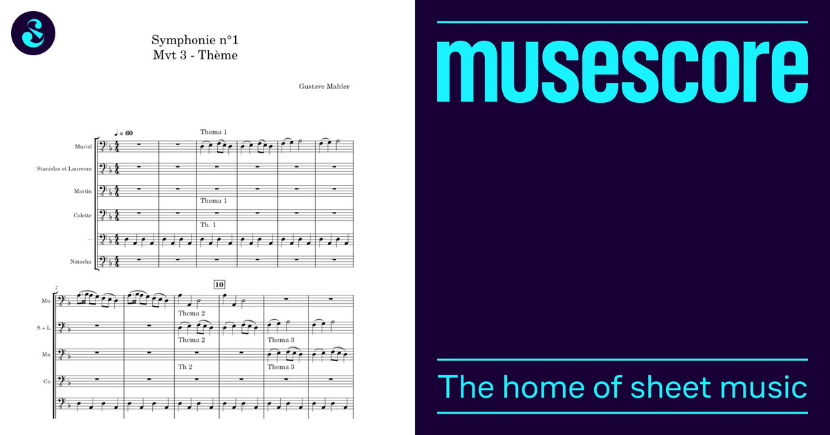 Mahler Symphony n.1 for Piano, mov. 3 - Gustav Mahler Sheet Music for ...