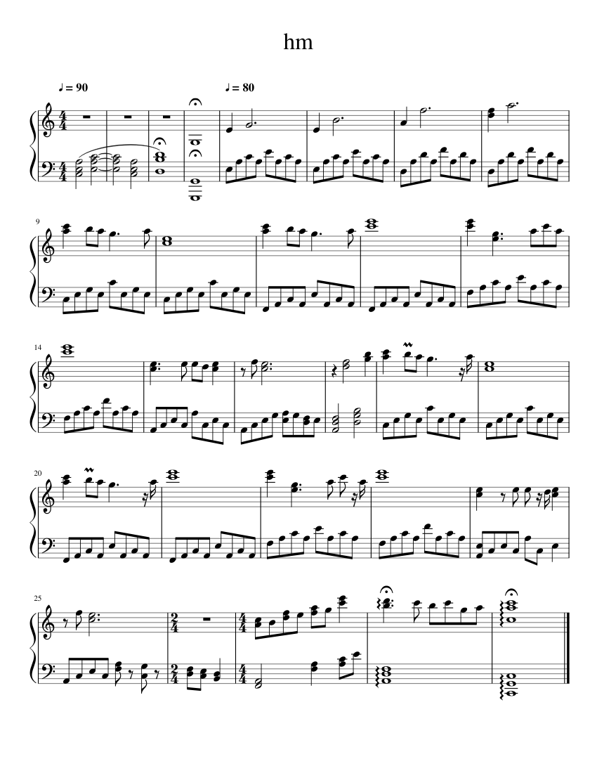 hm Sheet music for Piano (Solo) Easy | Musescore.com