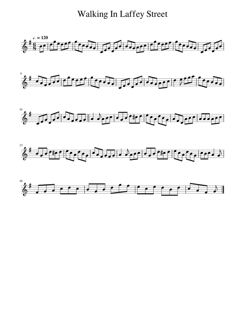 Walking In Laffey Street Sheet music for Piano (Solo) Easy | Musescore.com