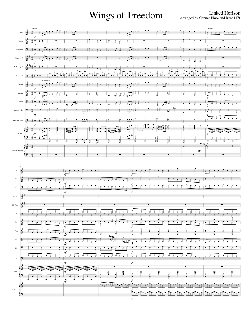 Wings of Freedom: School Ensemble Arrangement Sheet Music for Piano ...