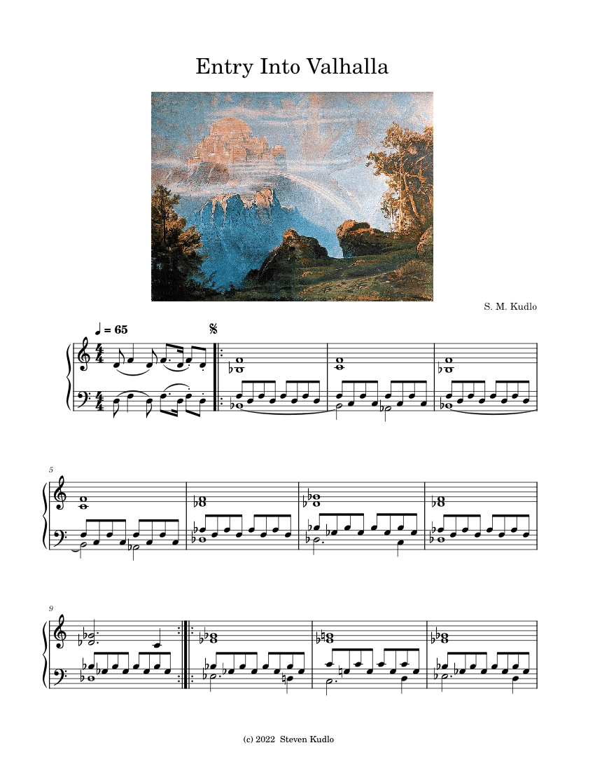 Entry Into Valhalla - Steven Kudlo Sheet Music for Synthesizer (Solo ...