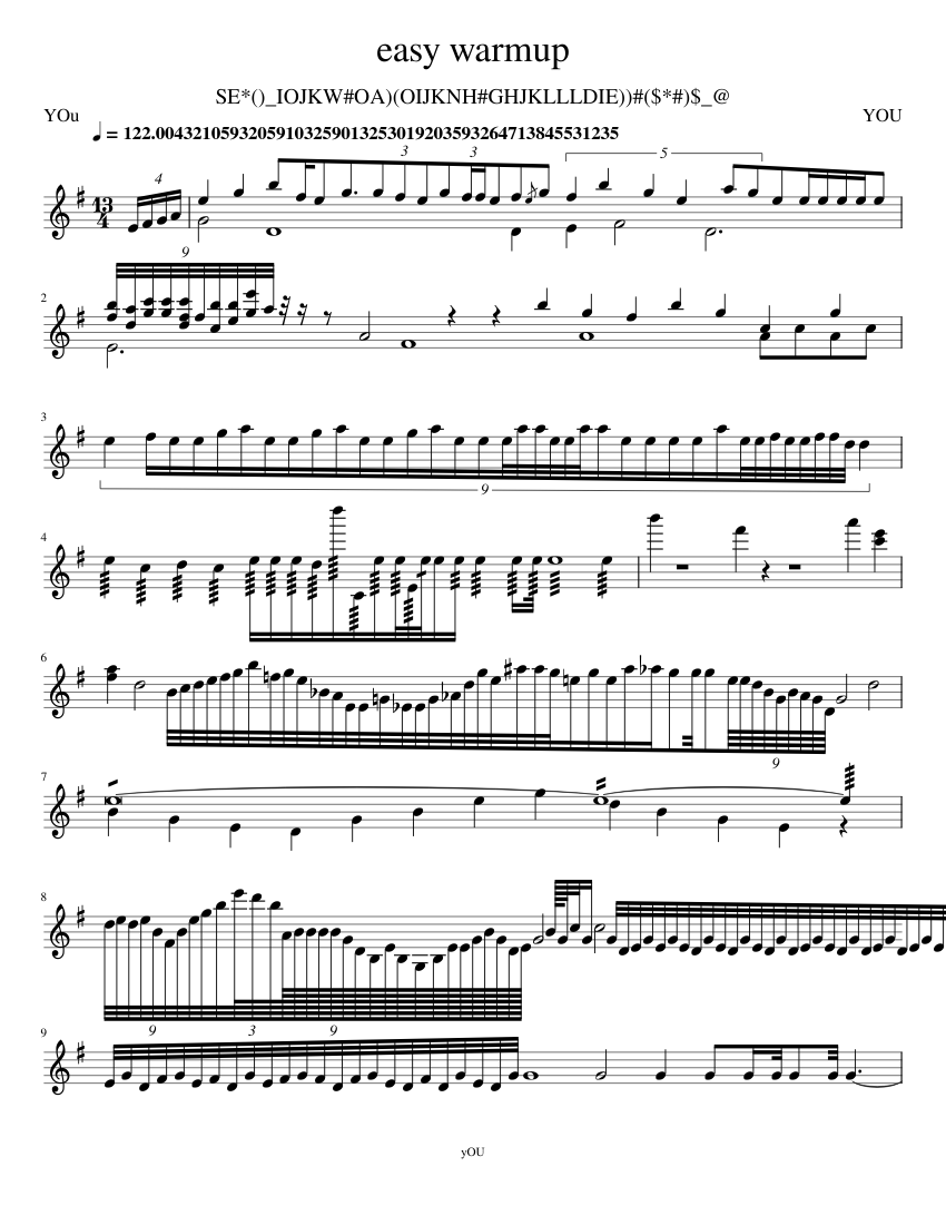 easy warmup Sheet Music for Flute (Solo) | MuseScore.com