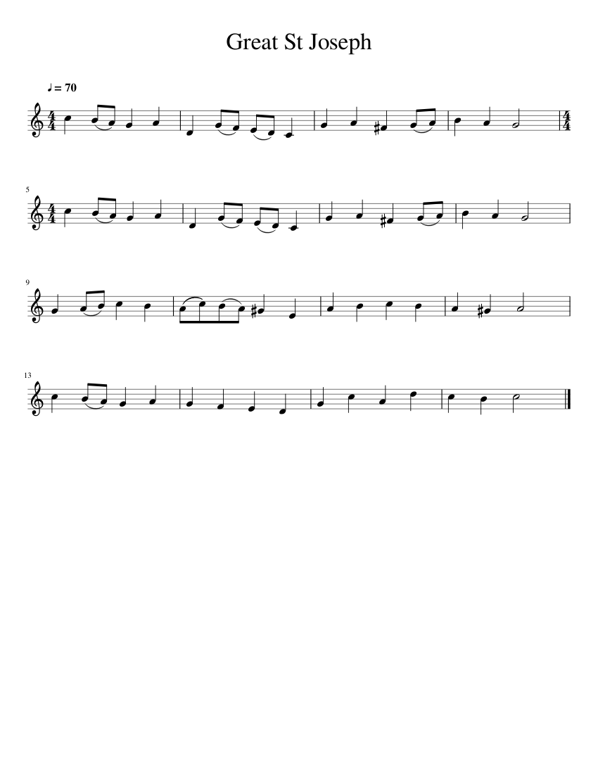 Great St Joseph Sheet music for Piano (Solo) Easy | Musescore.com